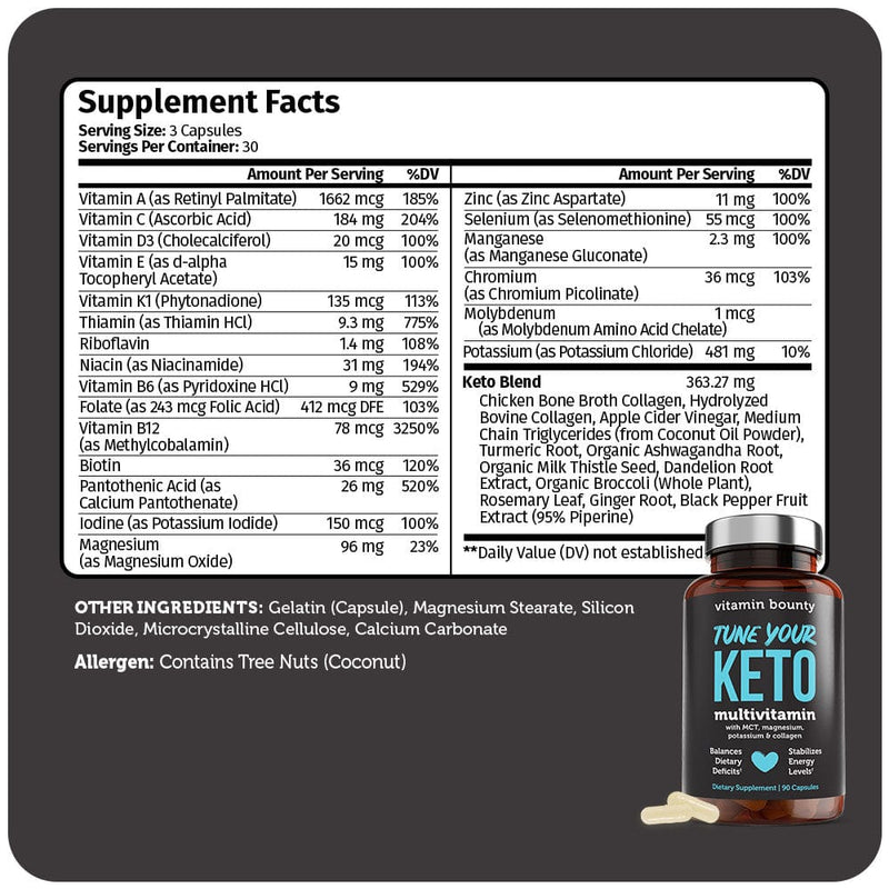Keto Multivitamin with MCT & Collagen | Vitamin Bounty